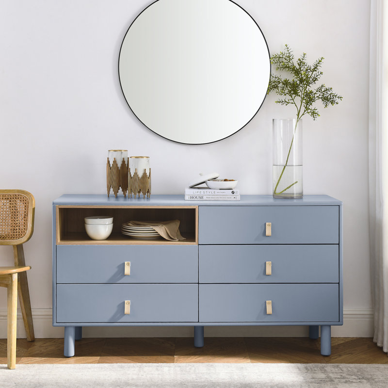 Latitude Run With 5 Drawers Storage Cabinet Drawer Cabinet Multifunctional Storage Cabinet Modern Drawer Cabinet Wooden Storage Cabinet Leather Handle Drawer Cabinet Home Storage Cabinet Office Cabine...